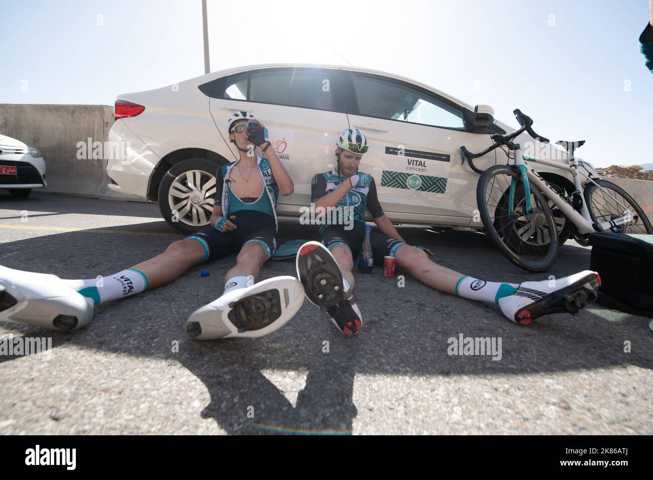 Patrick Muller exhausted after the stage Stock Photo - Alamy