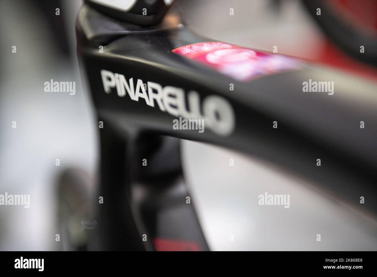 The Tour de Yorkshire 2019 at the start of the race at a Pinarello bike ...