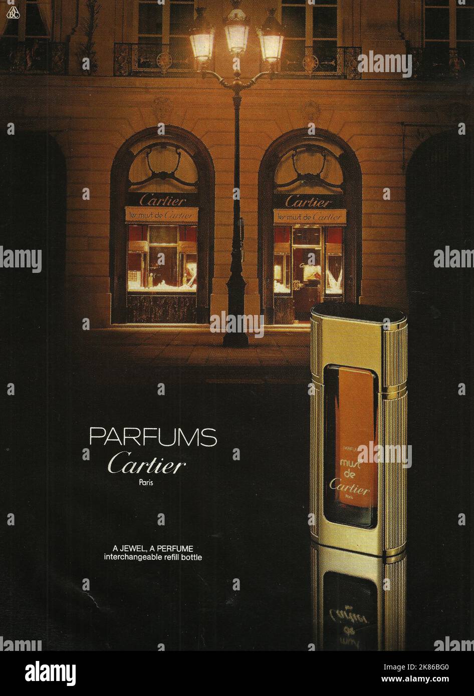 Parfums Cartier vintage magazine advertisement of Cartier parfums Stock ...