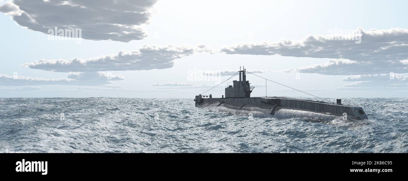 British submarine of World War II in the open sea Stock Photo - Alamy