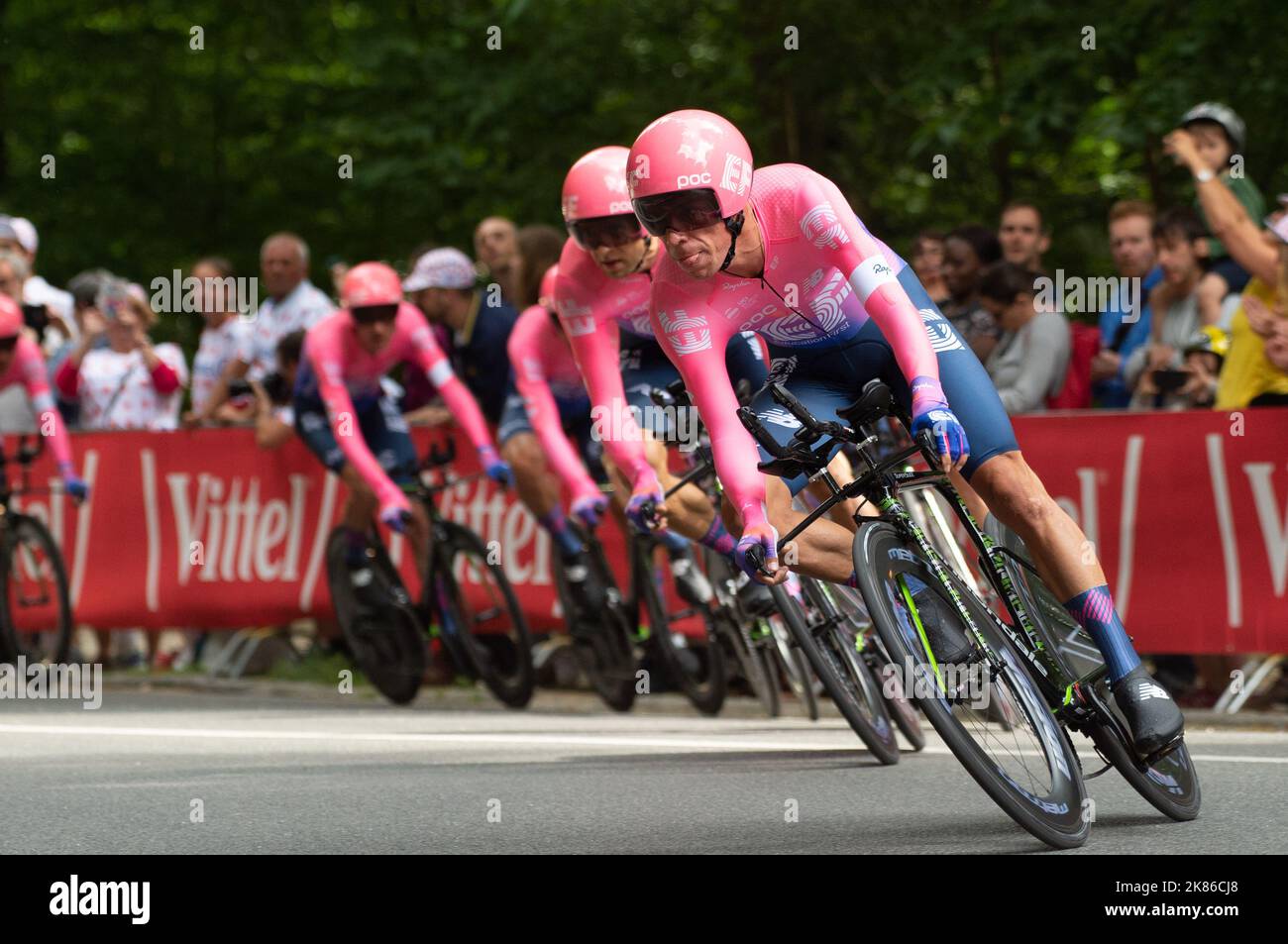 Rigoberto Uran leads the EF Education first team in stage 2 of the Tour ...