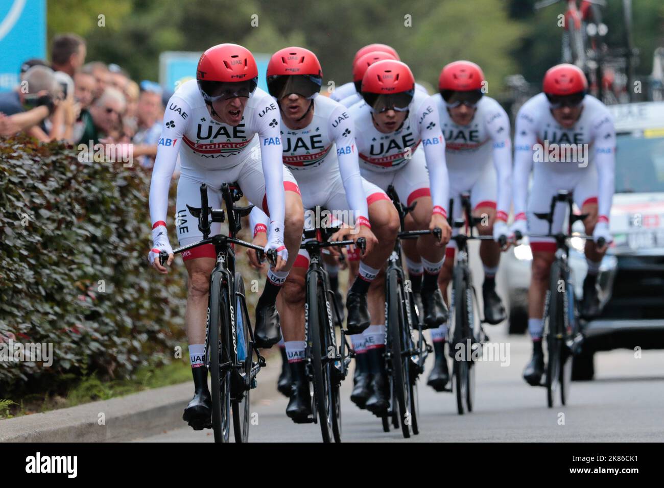 Dan Martin Ireland leads teh UAE TTT team - Tour de France 2019 - Stage ...