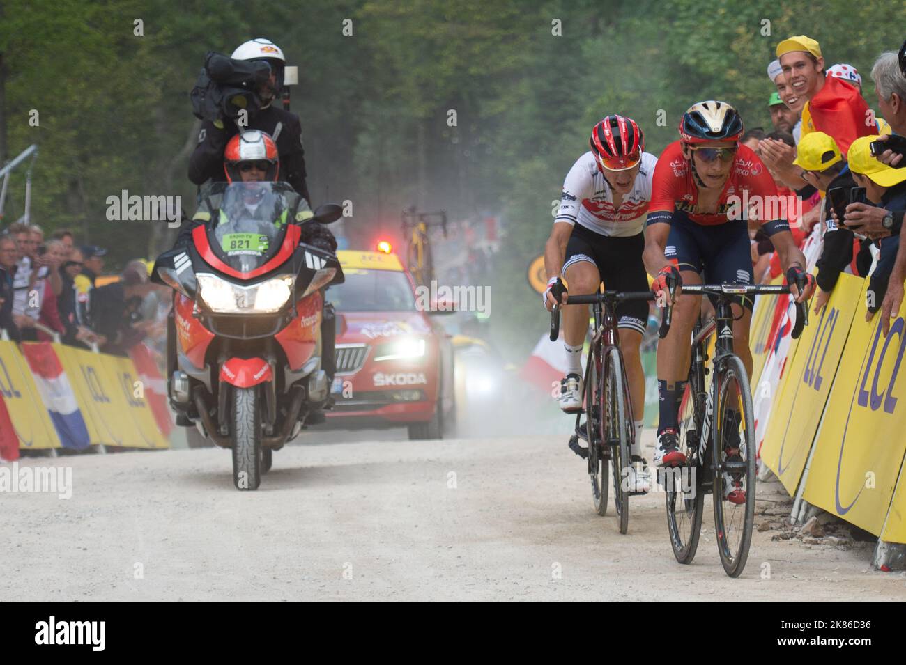 Belgian Dylan Teuns of Bahrain-Merida wins the stage followed by ...