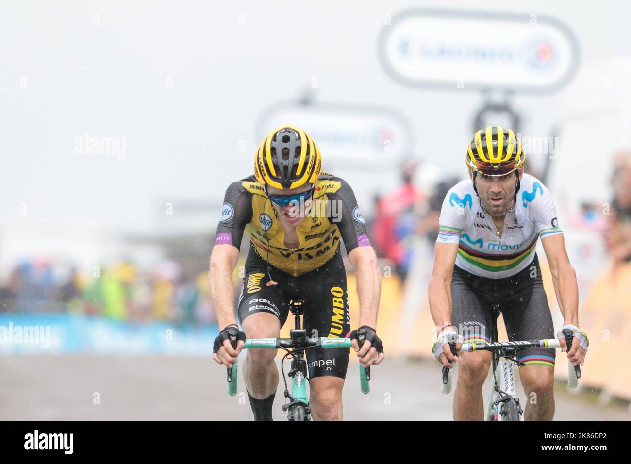 Steven Kruiswijk and Alejandro Valverde in action during the Tour de ...