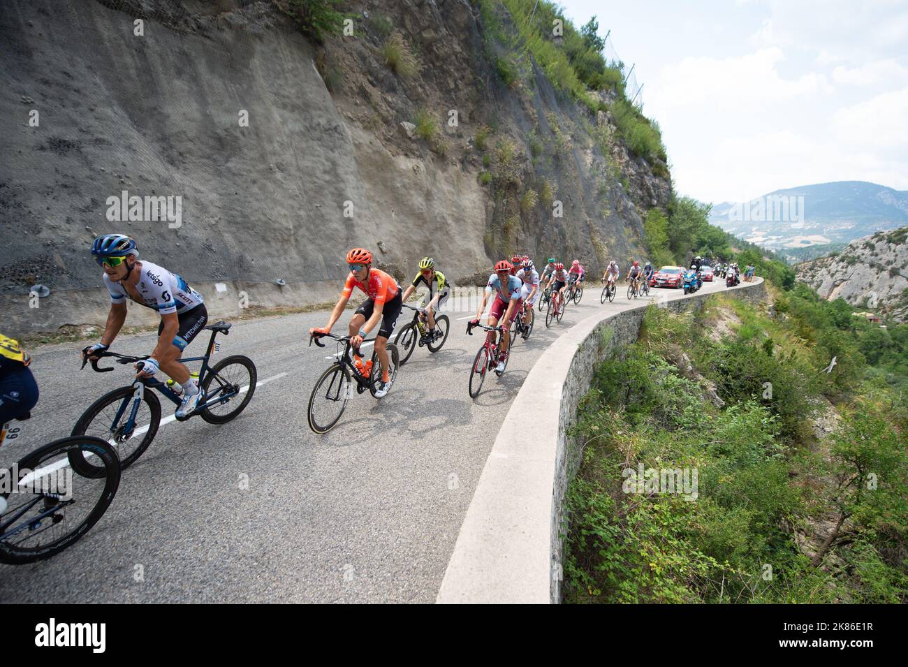 The break with eventual winner Matteo Trentin for team Mitchelton Scott ...