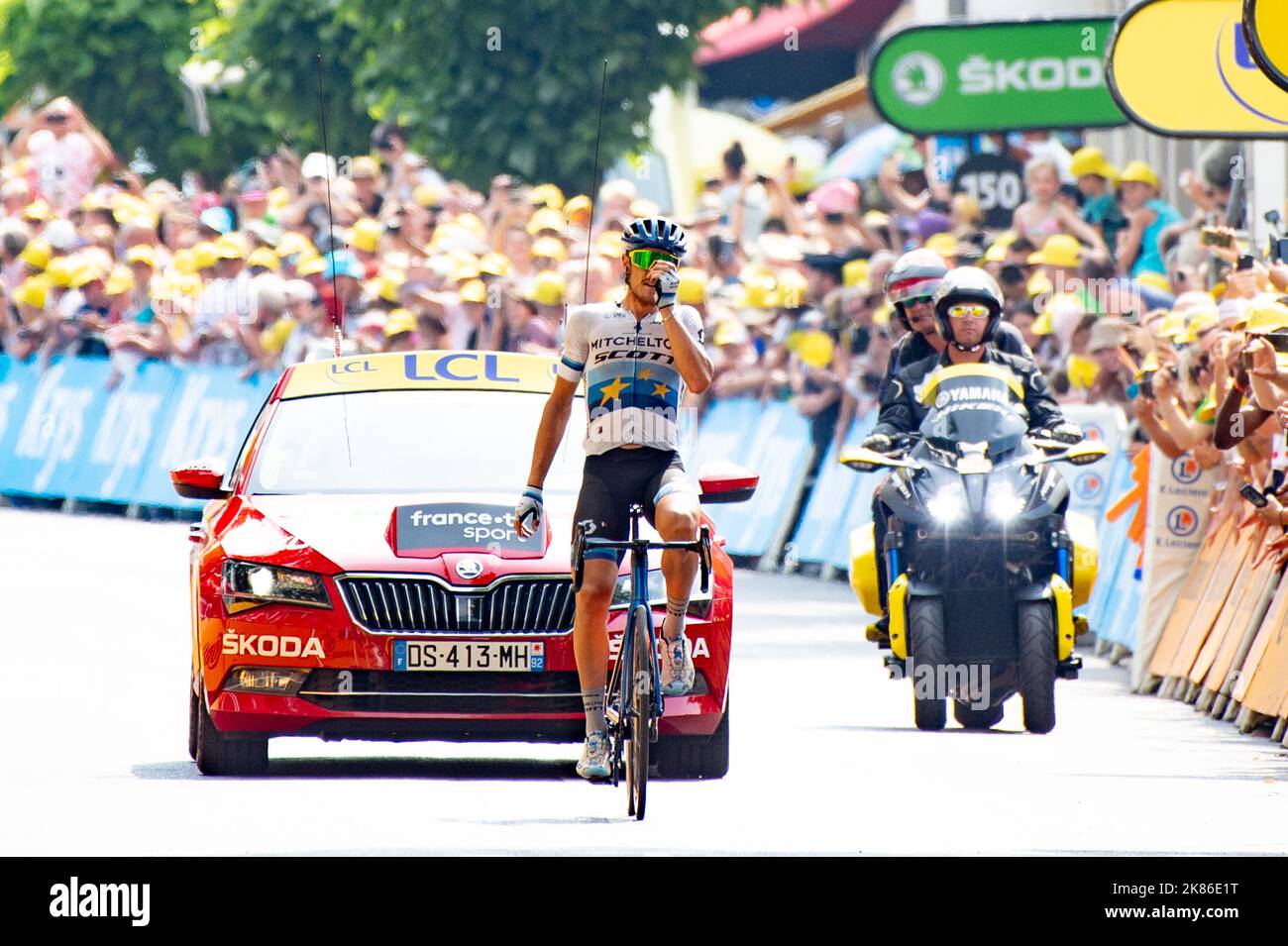 Matteo Trentin for team Mitchelton Scott ride wins the stage in Gap ...