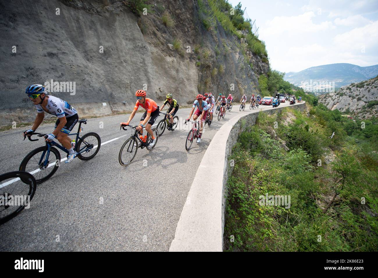 The break with eventual winner Matteo Trentin for team Mitchelton Scott ...