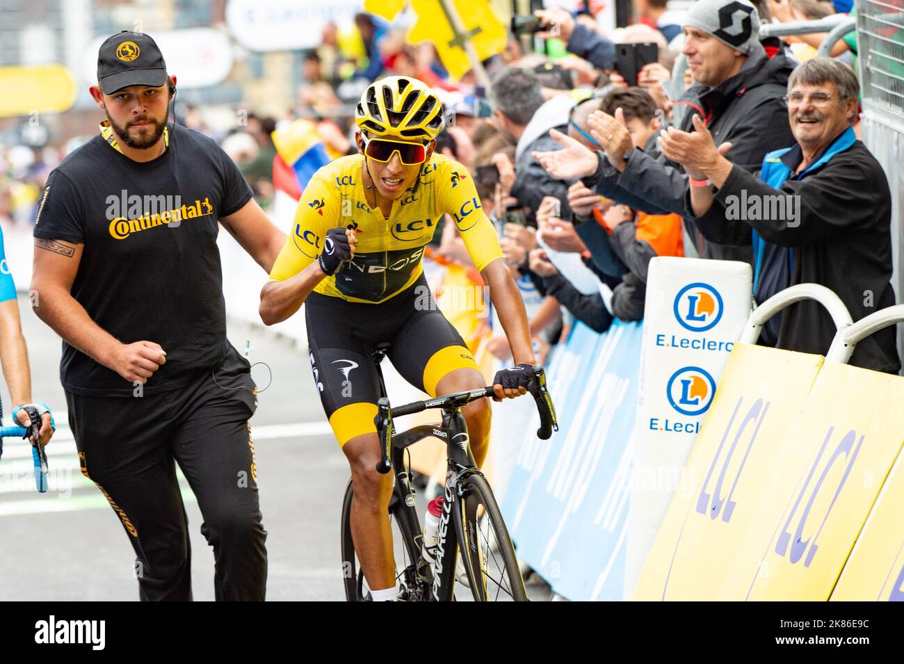 Colombia's Egan Bernal for team Ineos seals his overall win of the Tour ...
