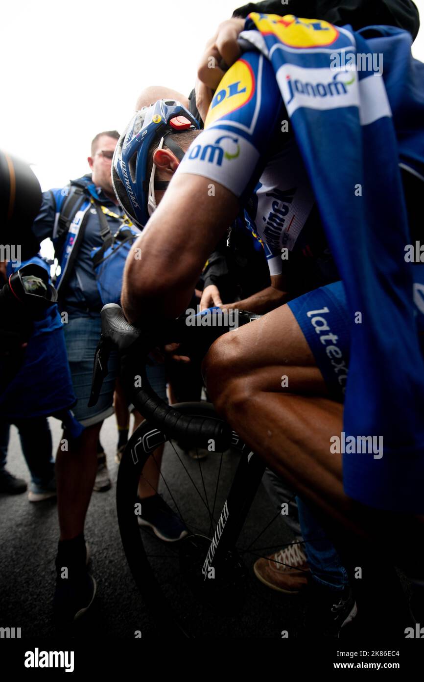 France's Julian Alaphilippe who retained the yellow jersey before Egan ...