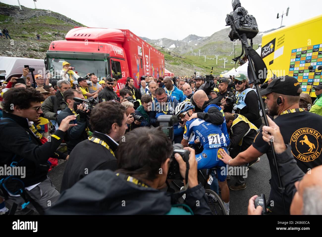 France's Julian Alaphilippe who retained the yellow jersey before Egan ...