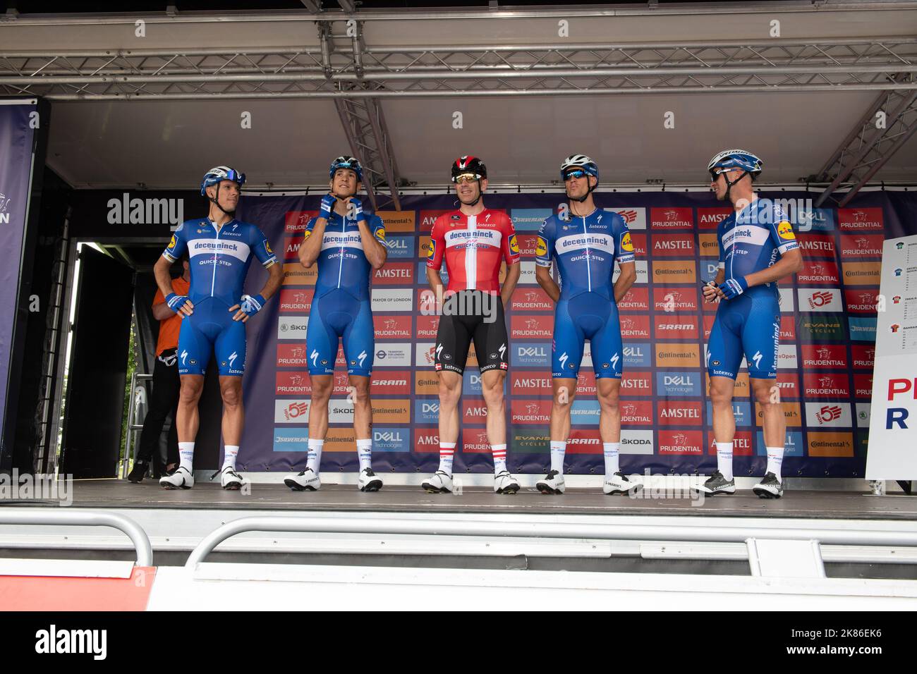 Deceuninck QuickStep team with Philippe Gilbert Stock Photo - Alamy