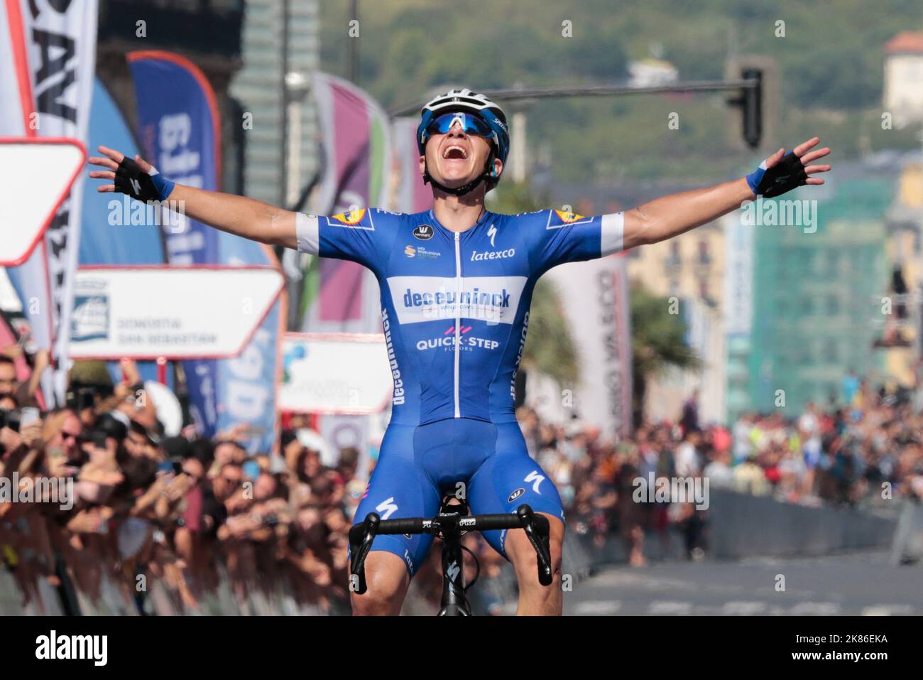 Remco Evenepoel Belgium Deceuninck Quick Step winner of the San ...