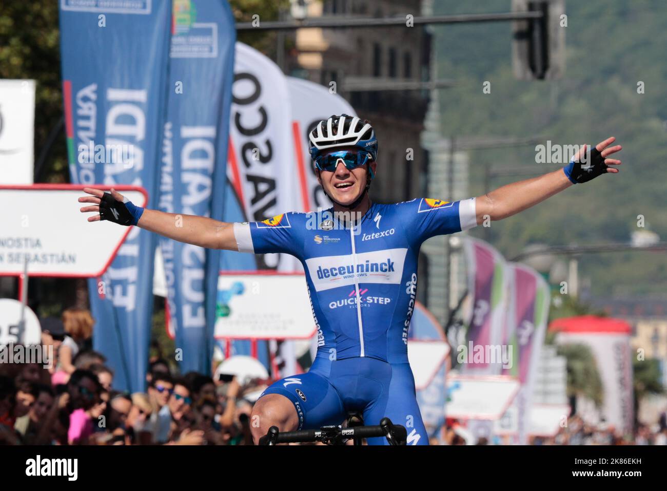 Remco Evenepoel Belgium Deceuninck Quick Step winner of the San ...