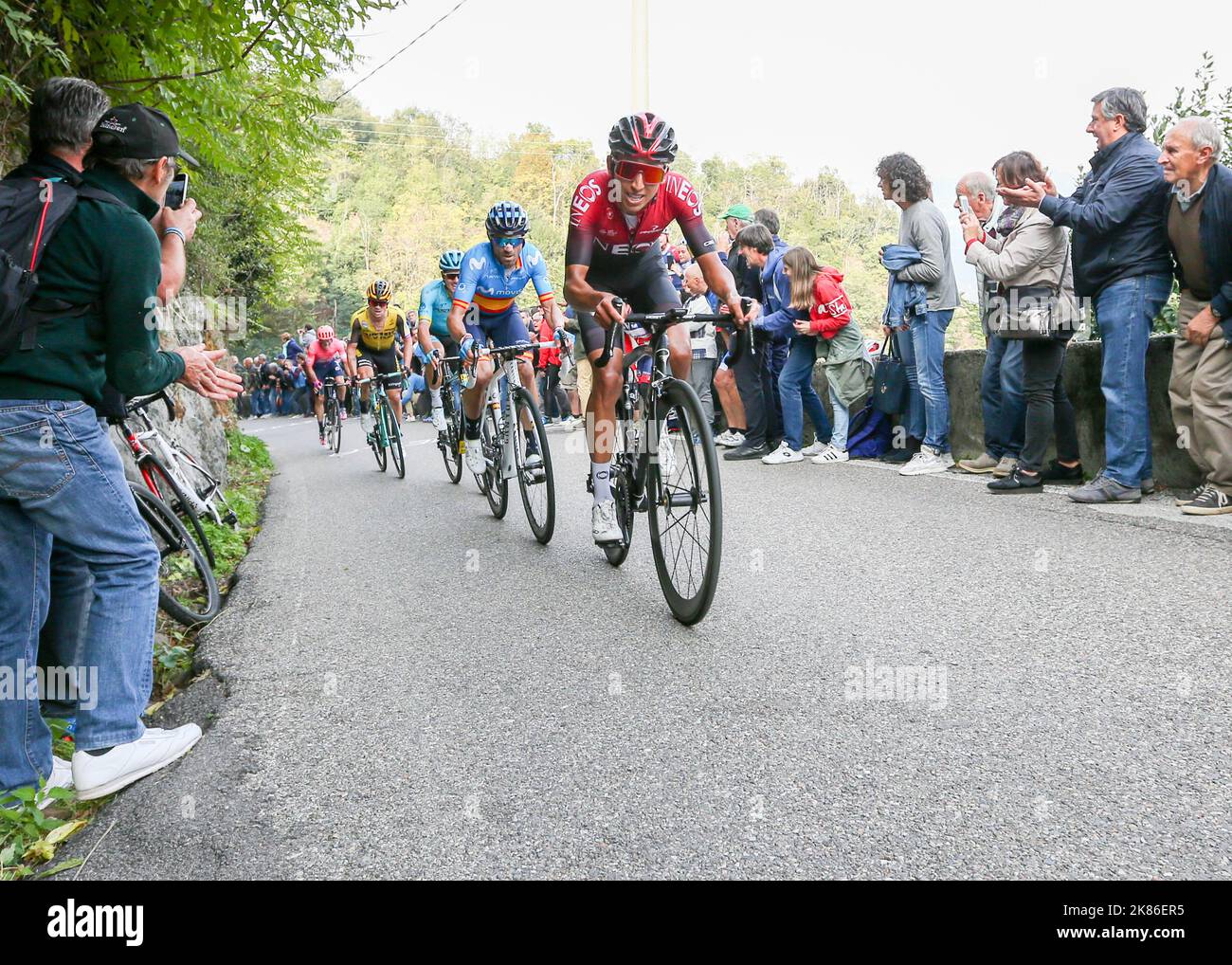 Egan Bernal of team Ineos during the Il Lombardia 2019 race in ...