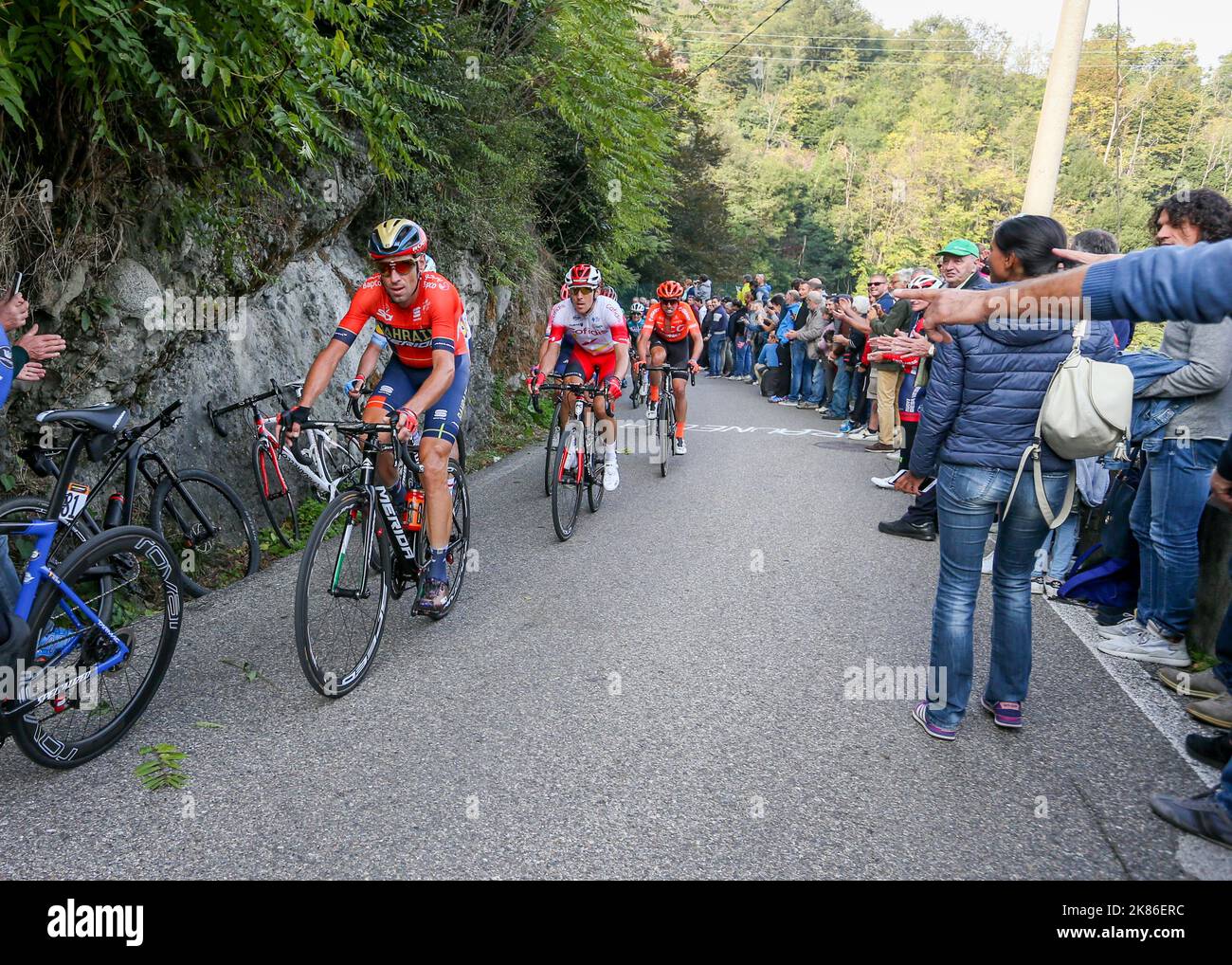 Vincenzo Nibali of Bahrain-Merida during the Il Lombardia 2019 race in ...