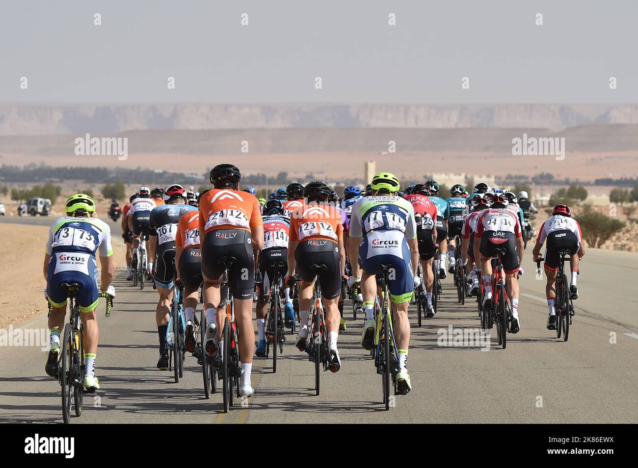 Saudi Tour 2020, stage 1. Saudi Arabian Olympic Committee - Riyadh to ...