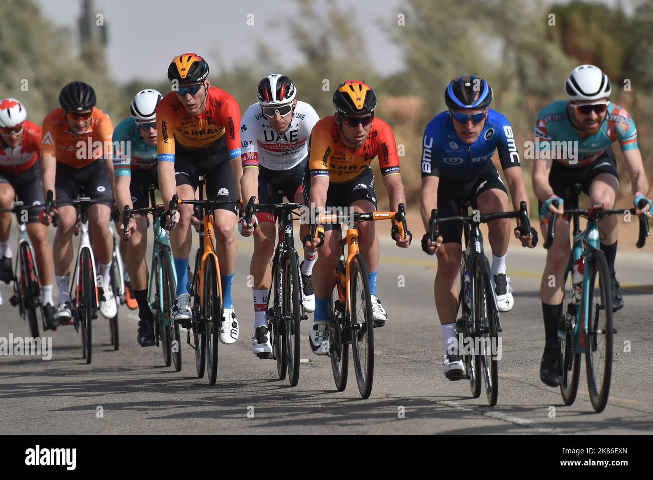 The break with Mark Cavendish for team Bahrain Mclaren and stage winner ...