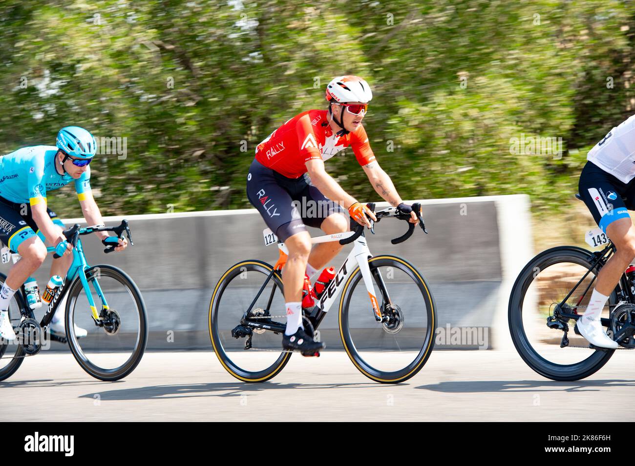 Canadian Champion Adam De Vos from Team Rally Cycling in the Saudi Tour ...