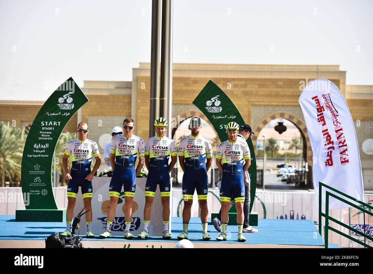 The Circus Wanty Gobert on the starting podium in the Saudi Tour 2020 ...