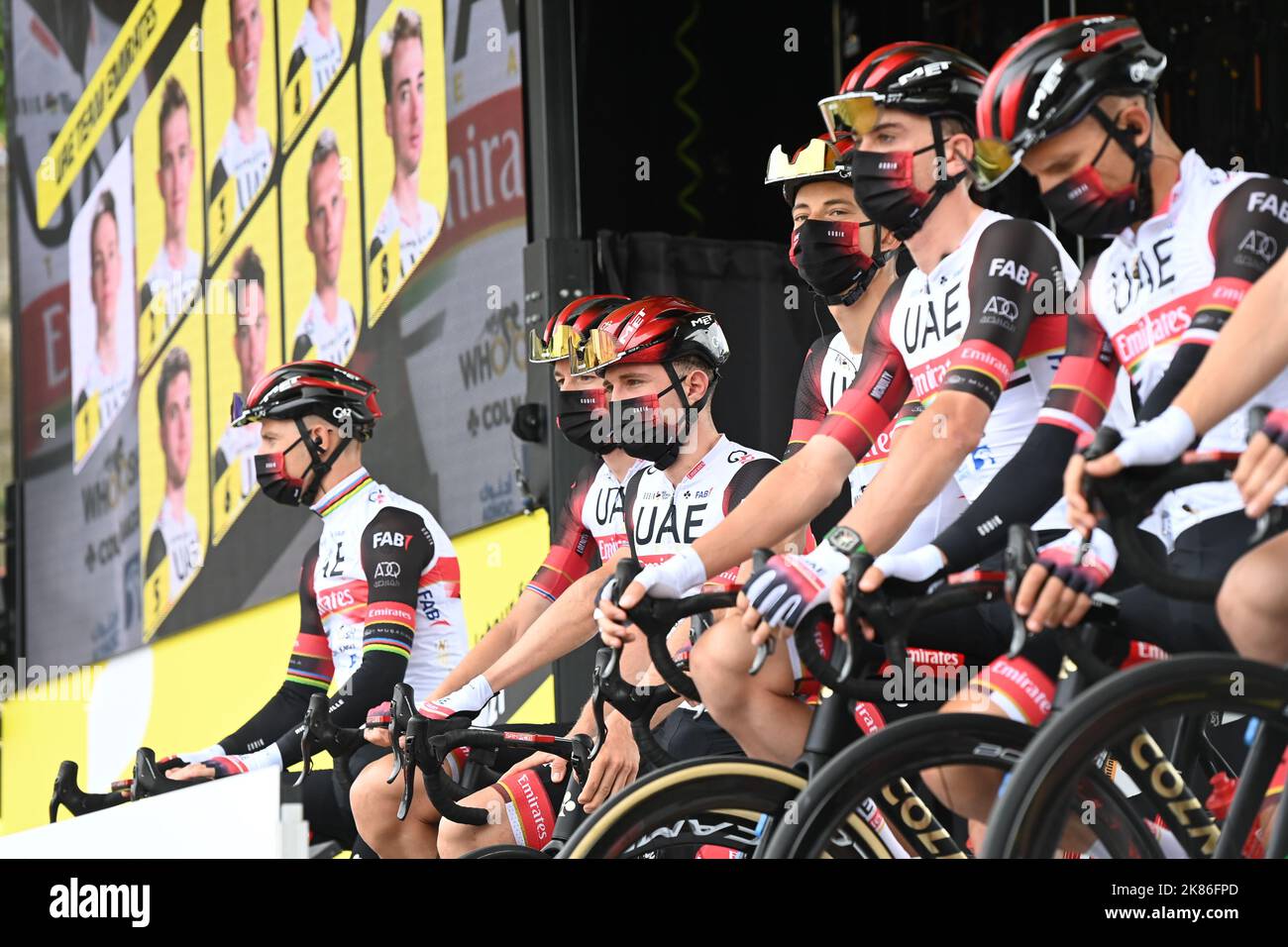 Tadej Pogacar of team UAE Emirates last, year's winner of the Tour, on ...