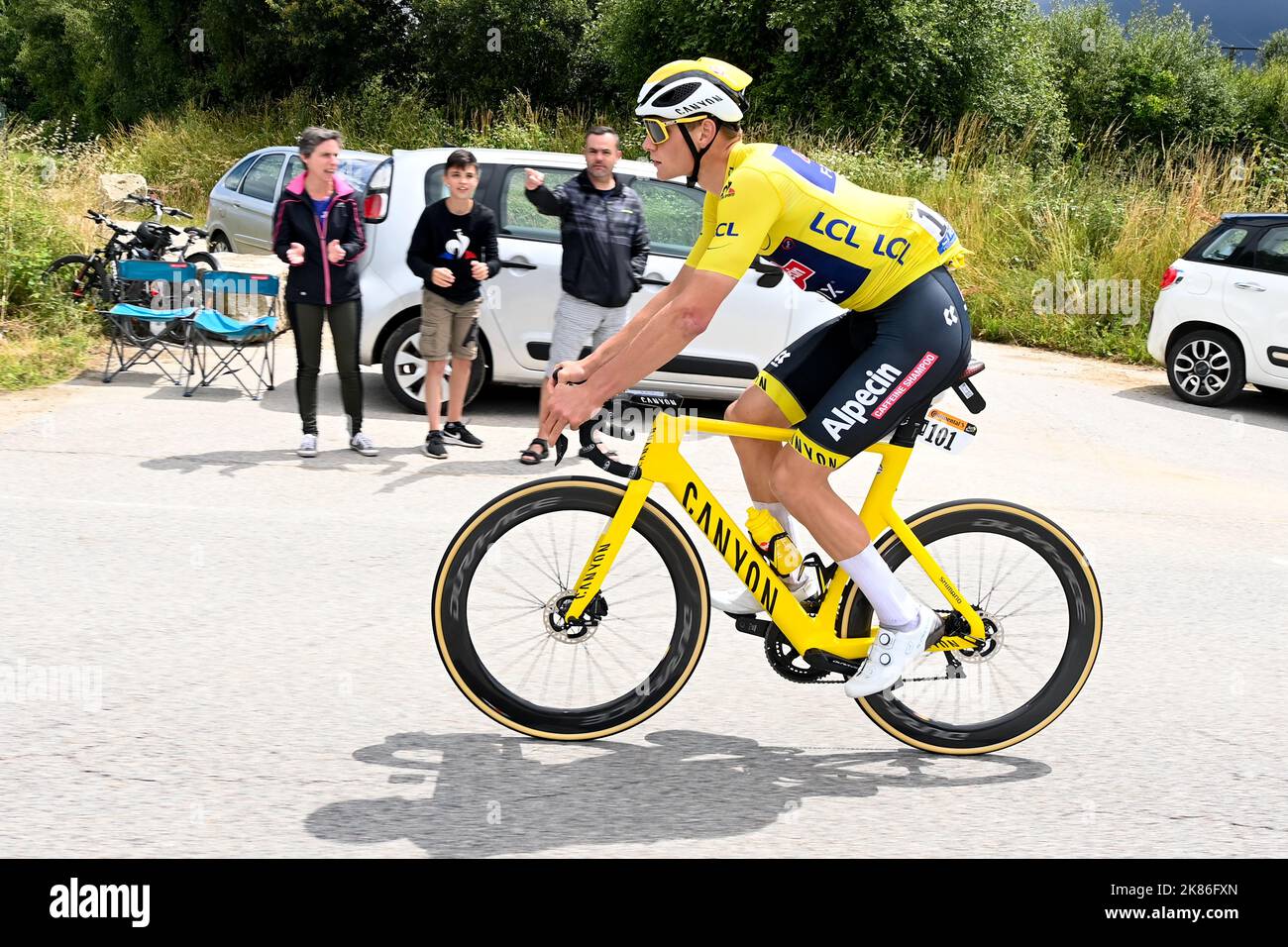 Tour de France 2021 Stage 3 , Lorient to Pontivy. Mathieu Van Der Poel ...