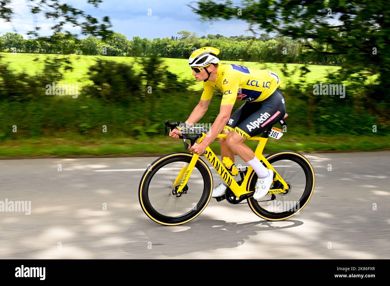 Tour de France 2021 Stage 3 , Lorient to Pontivy. Mathieu Van Der Poel ...