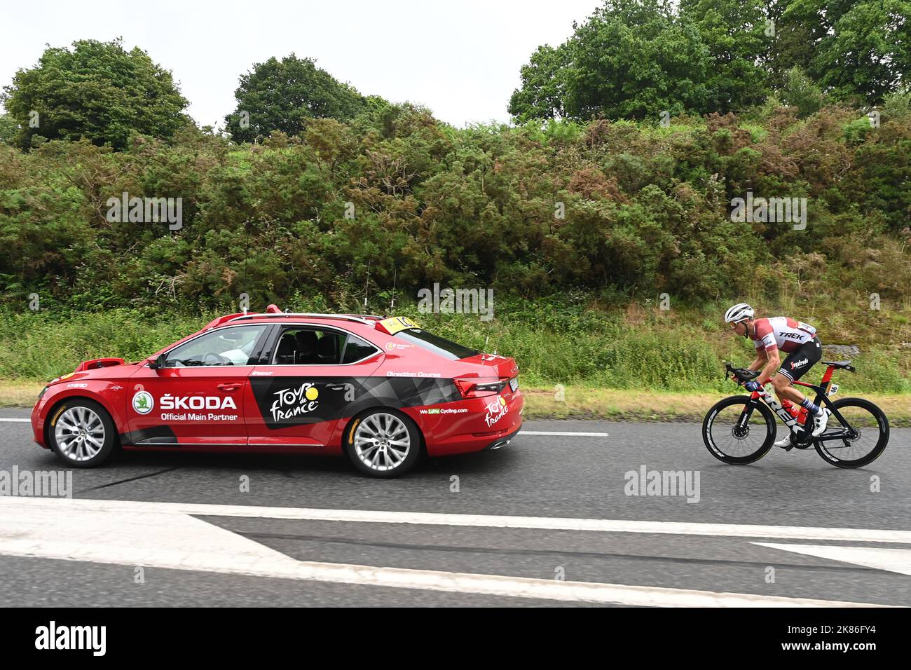 Tour de France 2021 Stage 3 , Lorient to Pontivy. Toms Skujins for team ...