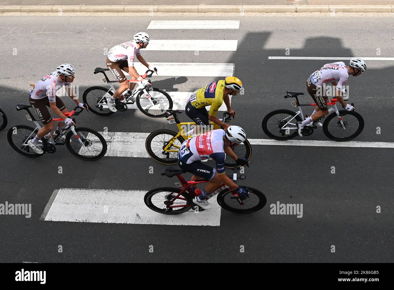 Mathieu Van Der Poel for team Alpecin Fenix from above amongst the ...