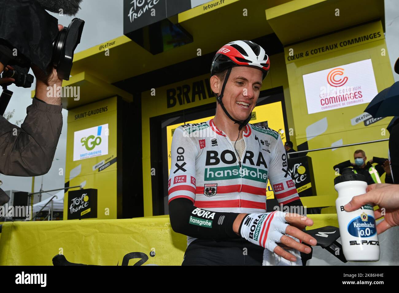 KONRAD Patrick (AUT) of BORA - HANSGROHE wins the stage a celebrates ...