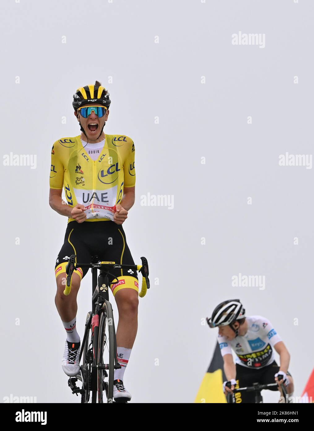 POGACAR Tadej (SLO) of UAE TEAM EMIRATES wins the stage and crosses the ...