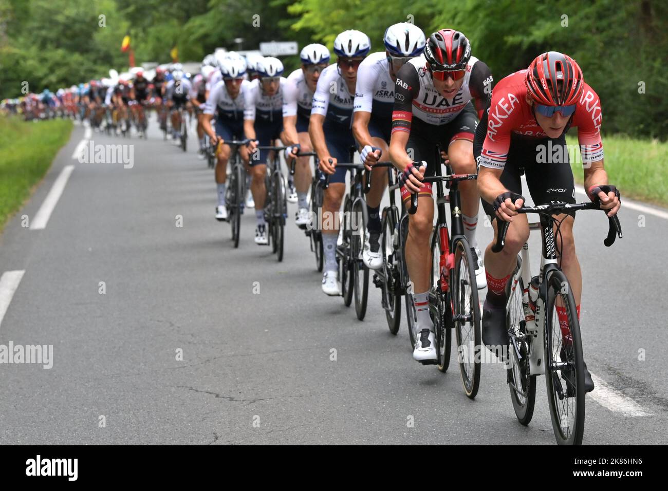 The peloton led by Arkea Samsic Stock Photo - Alamy