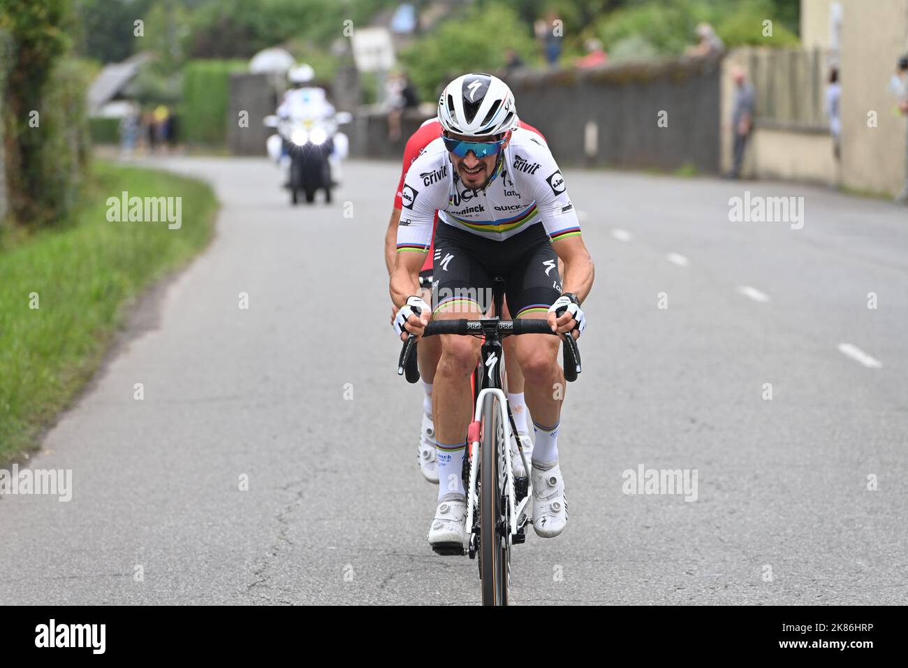 Julian Alaphilippe of DECEUNINCK-QUICK-STEP in stage 18 of the Tour de ...