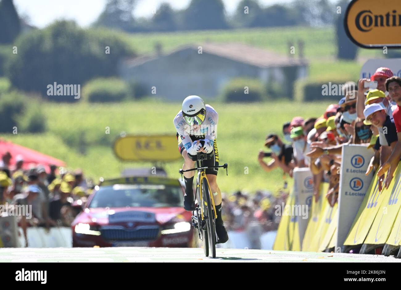 VINGEGAARD Jonas (DEN) of JUMBO - VISMA crosses the finish line to take ...