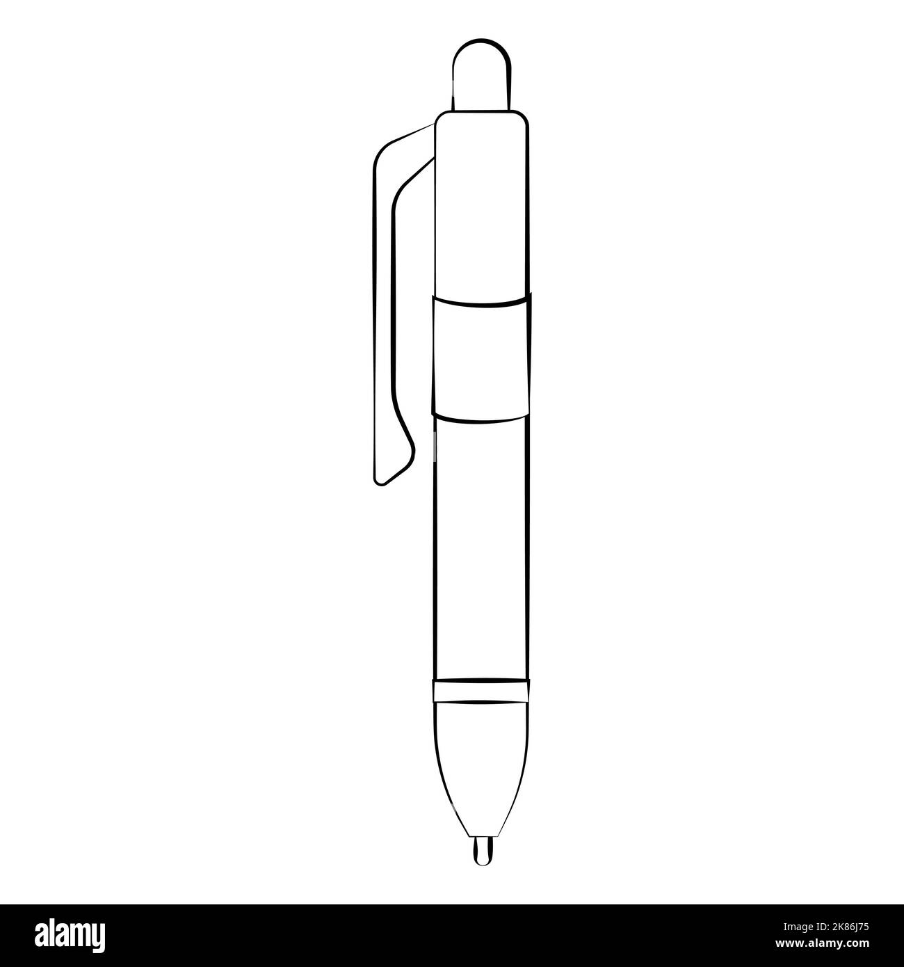 A ballpoint pen with a thin line. Vector on a white background Stock ...