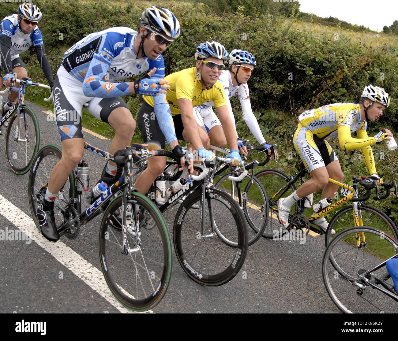 Mark Cavendish and David Millar Stock Photo - Alamy