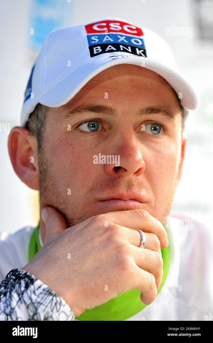 Team CSC - Saxo Bank's Matthew Goss after Stage Five of the Tour of ...