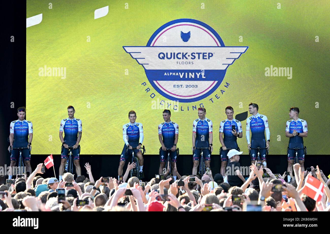 (From left to right) Florian Senechal of France and Quick-Step Alpha ...