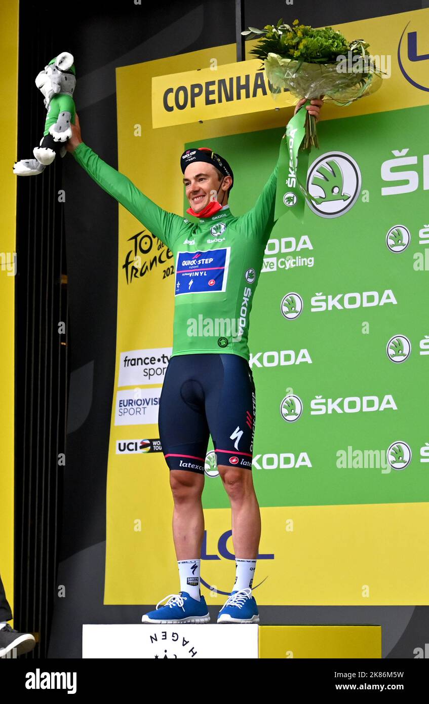 Yves Lampaert of Belgium and Quick-Step Alpha Vinyl Team celebrates ...