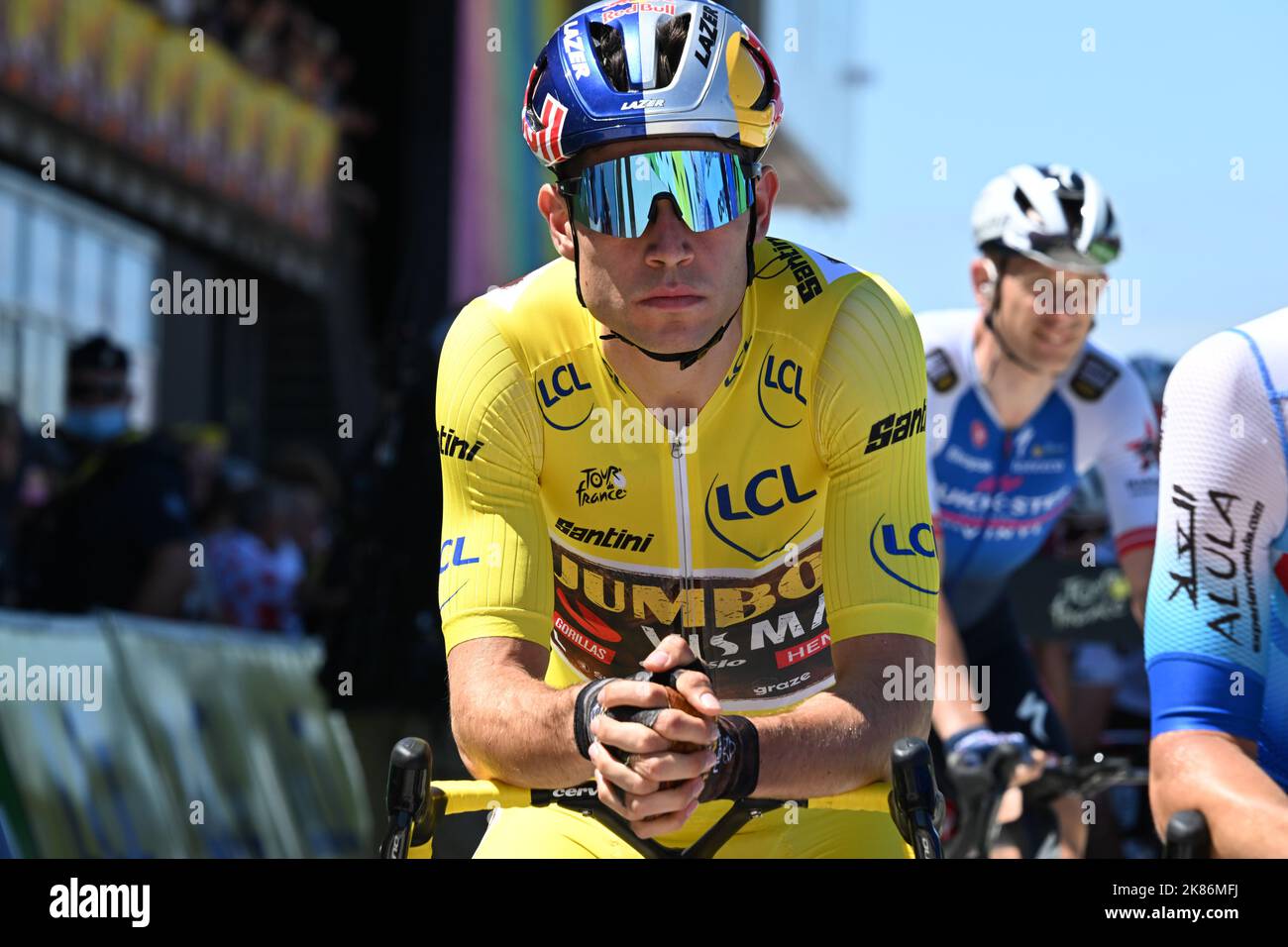 Wout Van Aert for team Jumbo Visma at the start of the Tour de France ...