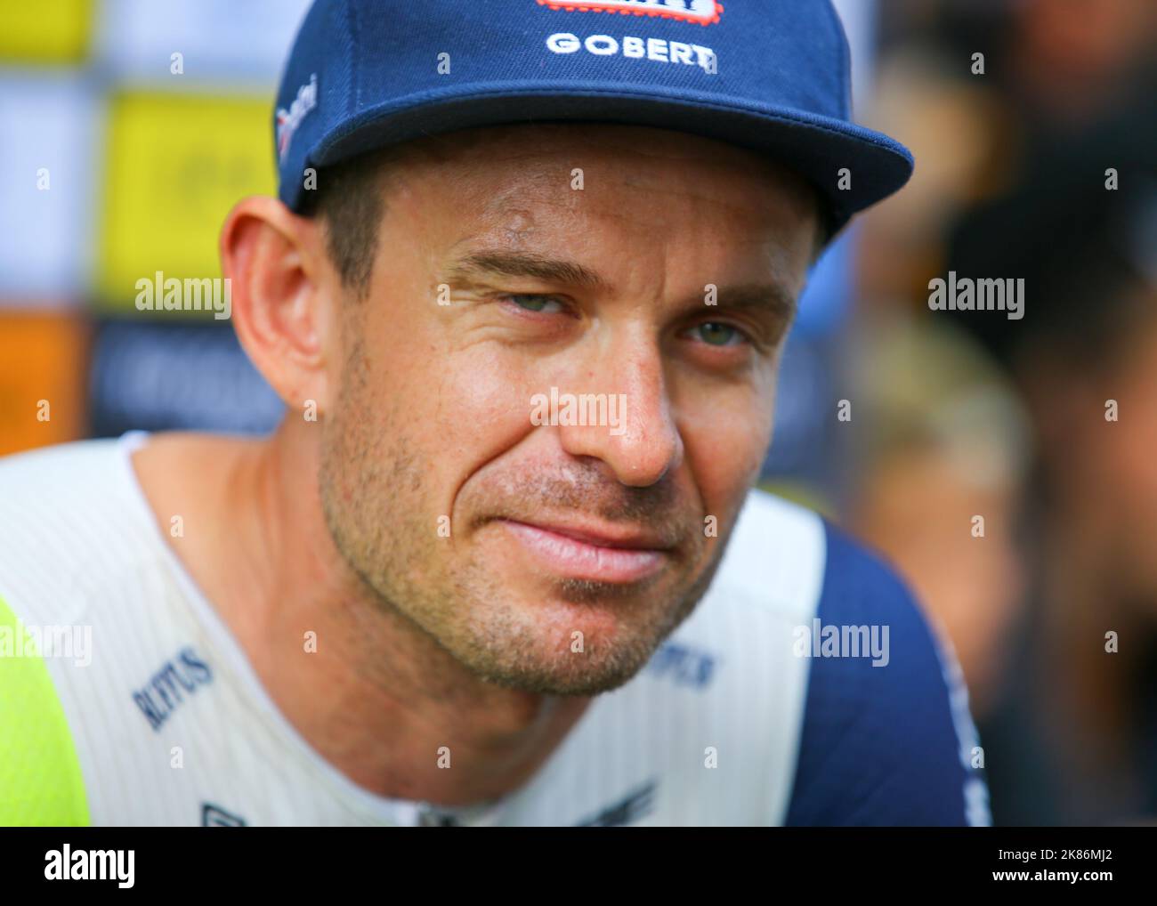Alexander KRISTOFF giving an interview at the start of Tour De France ...