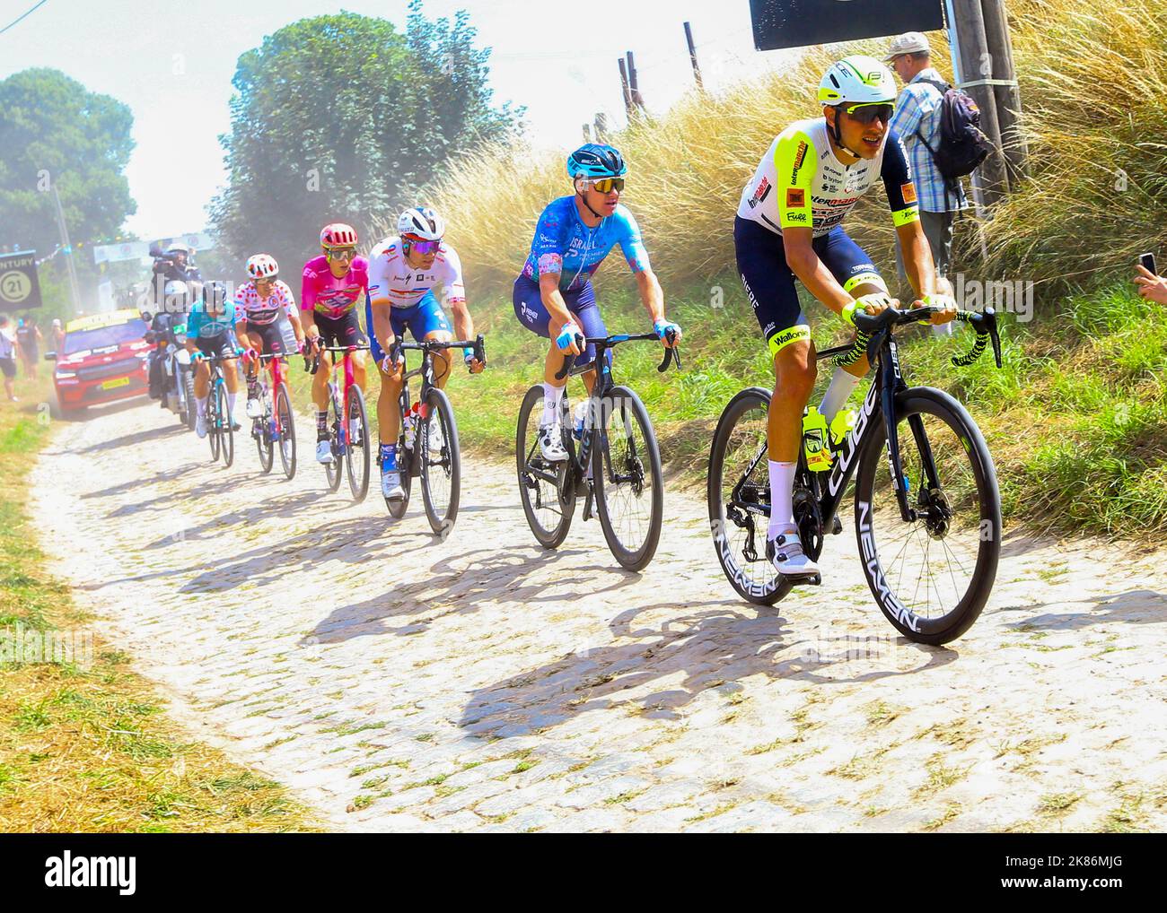 Taco VAN DER HOORN leads tjeh break into pave secteur 9 during Tour De ...