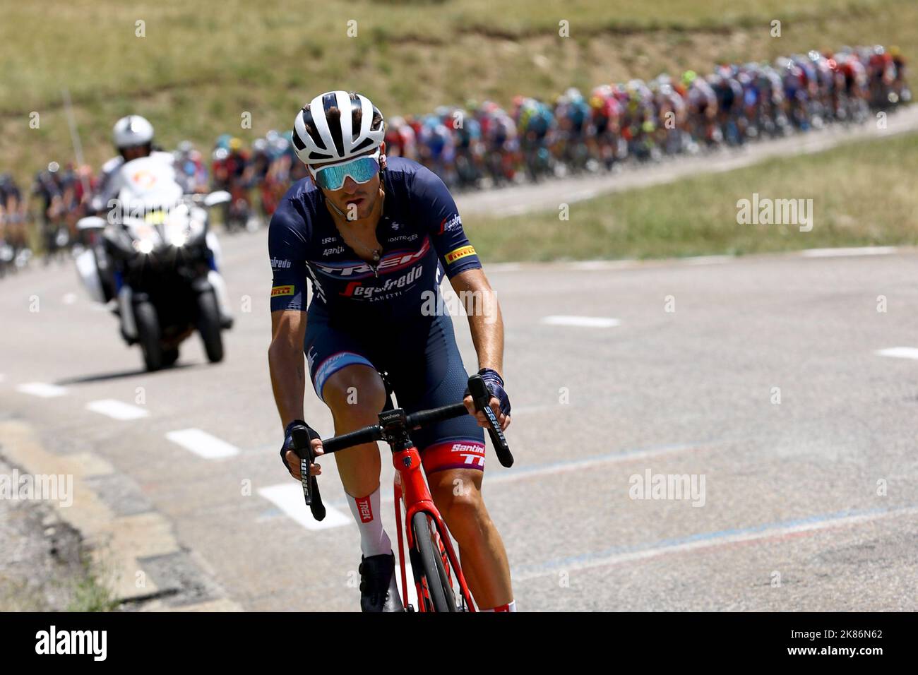 Giulio Ciccone of Italy and Team Trek-Segafredo in actionduring Stage ...
