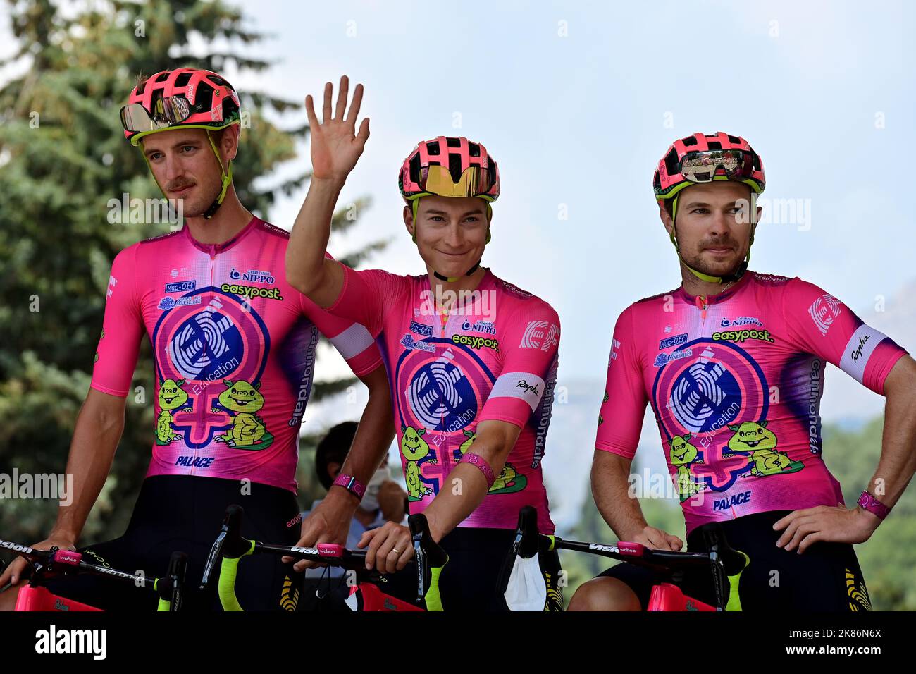 Neilson Powless of USA and EF Education-Easypost looks on during Stage ...