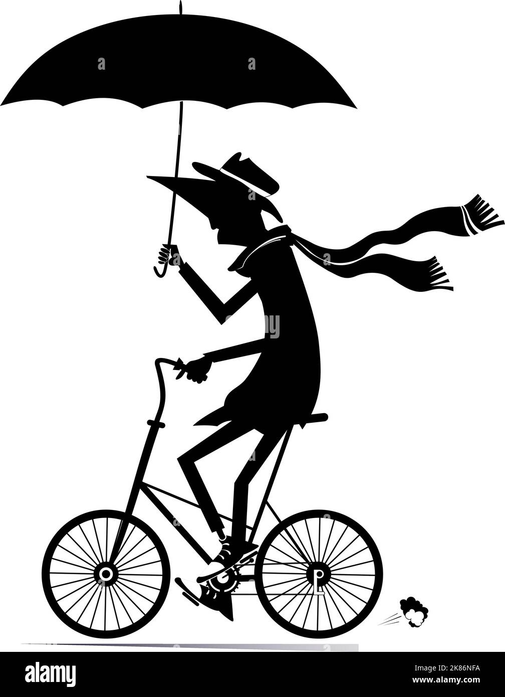 Cycling windy weather Stock Vector Images - Alamy