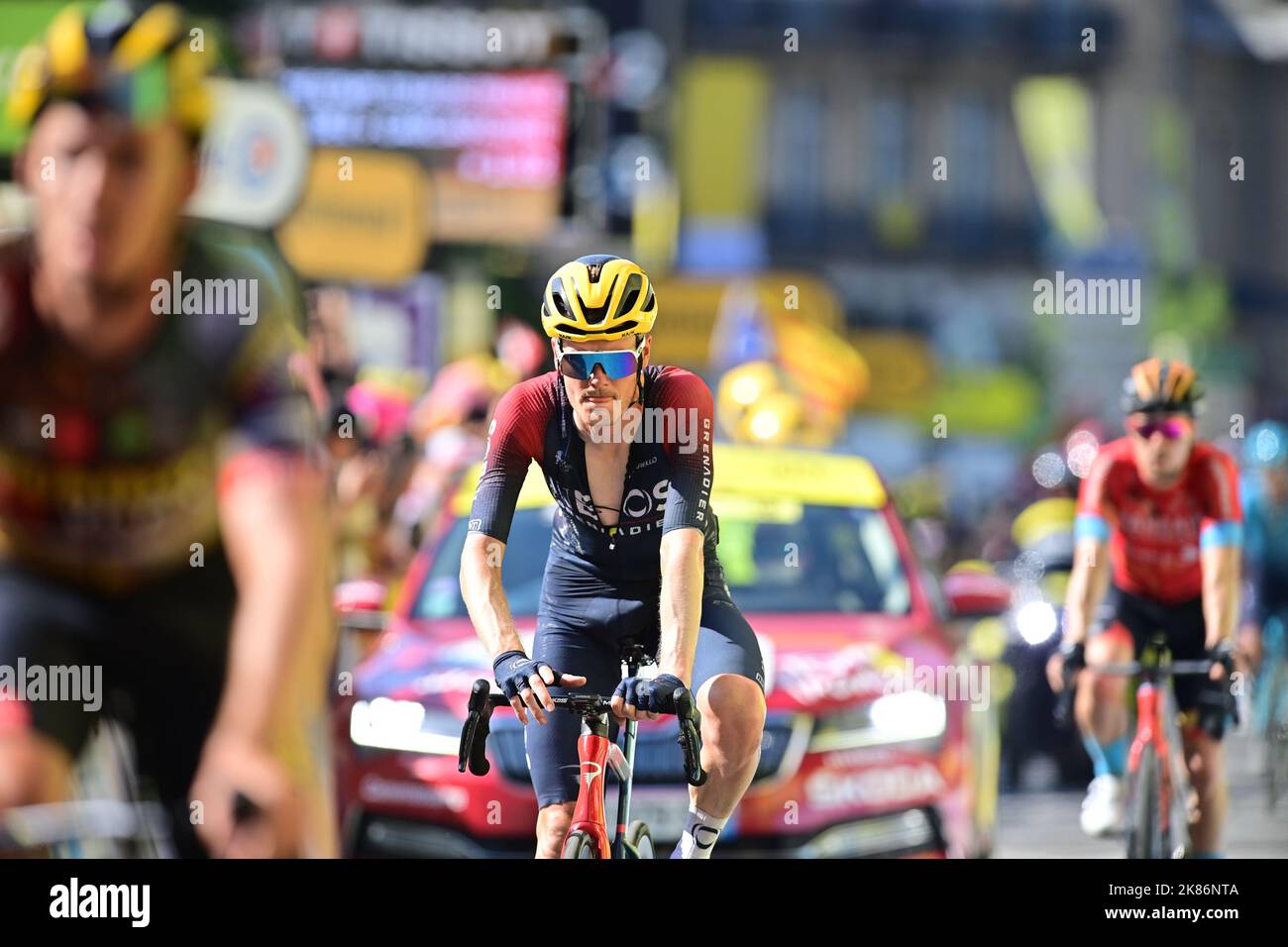 Luke Rowe crossing the line at the end of Tour De France, Stage 15 ...
