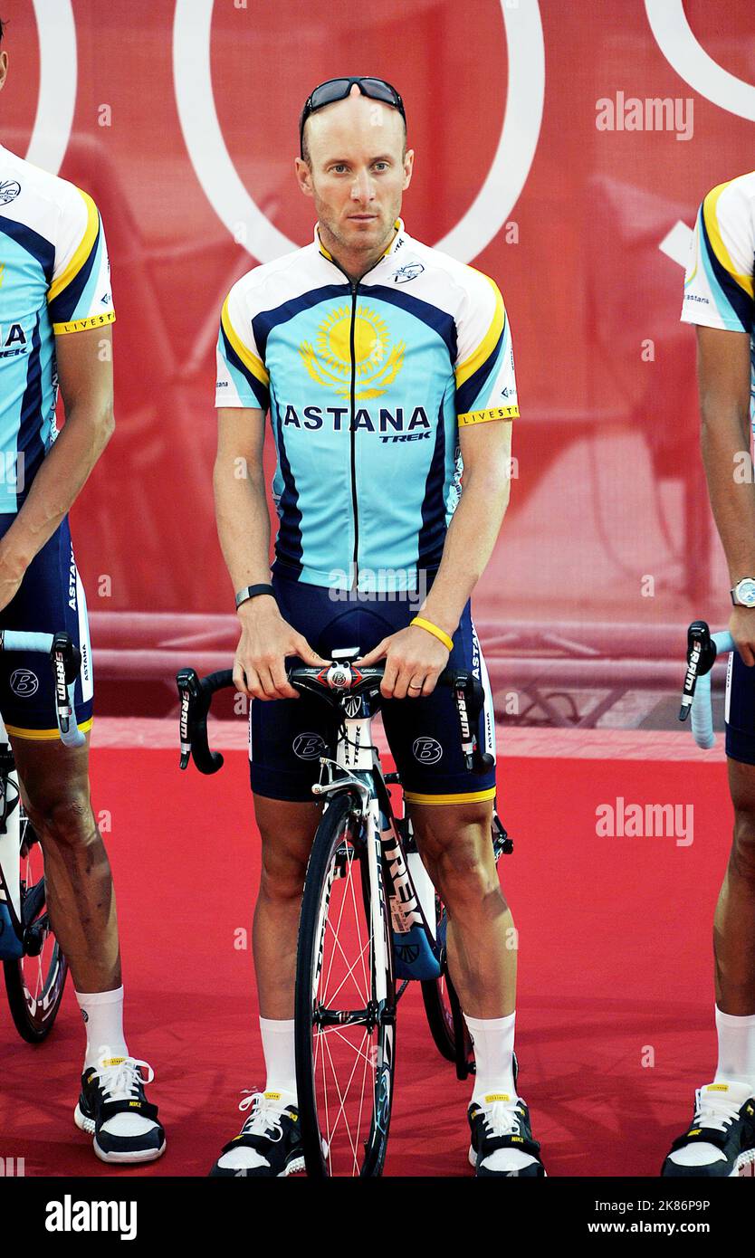 Team Astana's Levi Leipheimer is seen during the official presentation ...