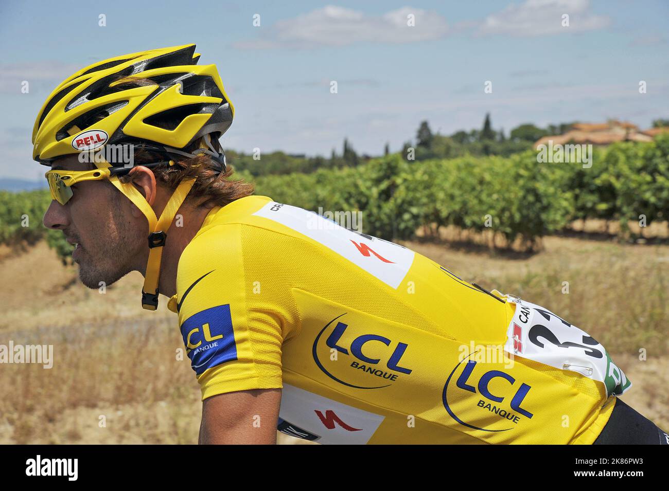 Team Saxo Bank's Fabian Cancellara competing in the fifth stage of the ...