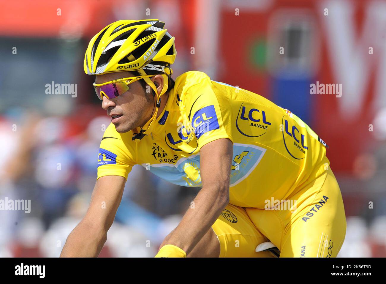 Astana's Alberto Contador in action during the twenty first and final ...