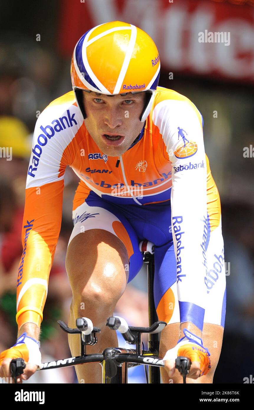 Team Rabobank's Joost Posthuma competing during the Individual Time Trials in Annecy Stock Photo ...
