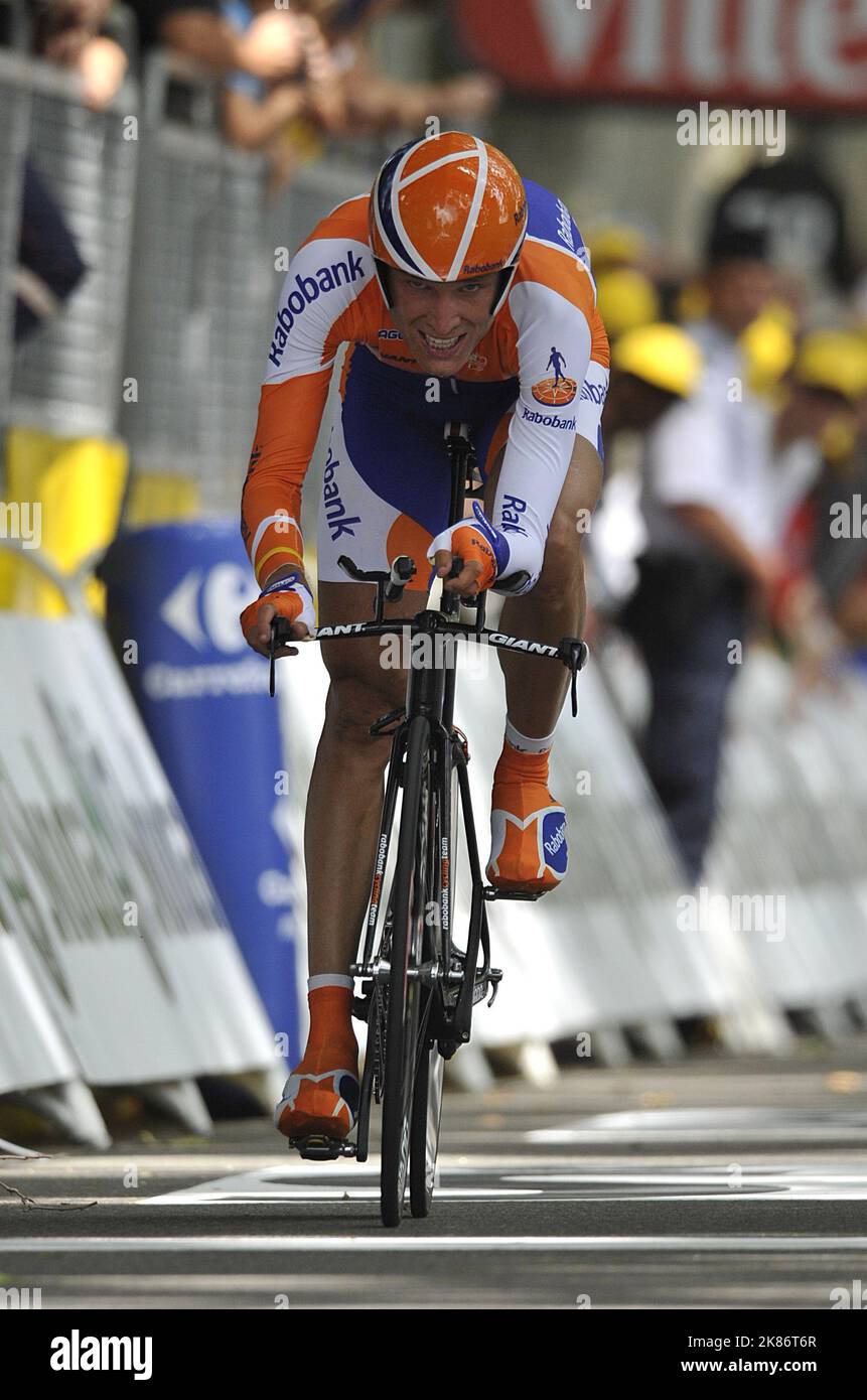 Team Rabobank's Joost Posthuma competing during the Individual Time ...